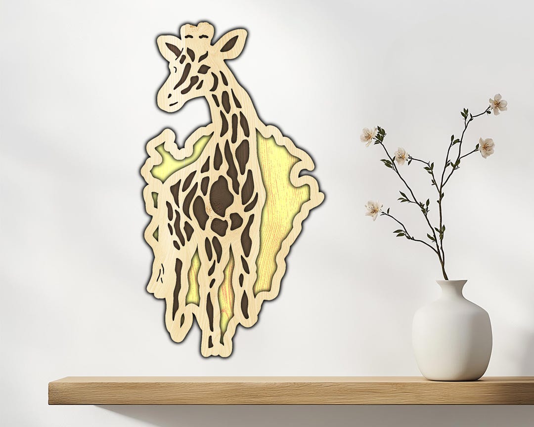 Layered Giraffe 3D - SVG, DXF , Lightburn File - Laser Cut, CNC - 3D ...