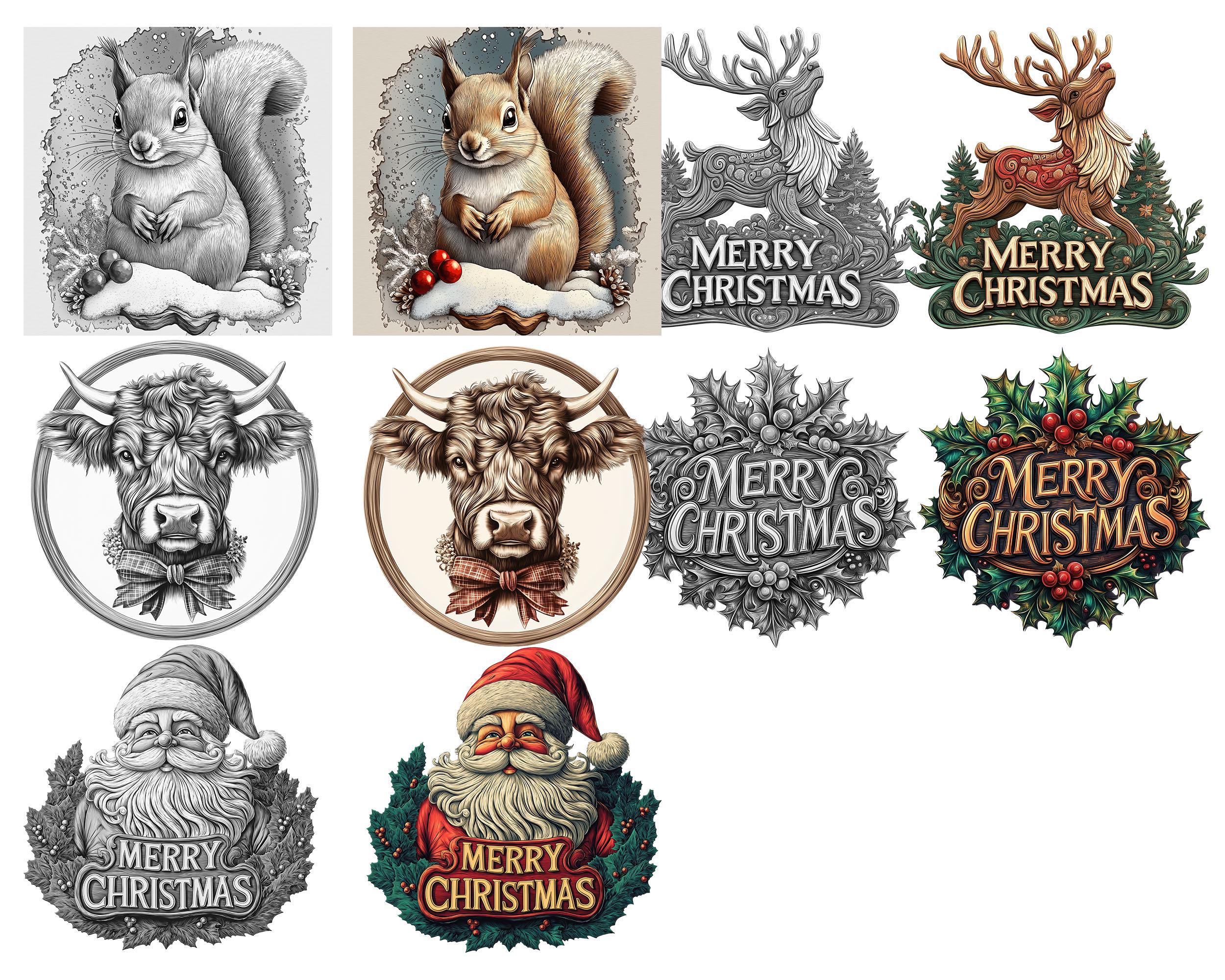 Mega Bundle X17 Laser Engraved Designs PNG | Christmas Bundle Wall Art ...