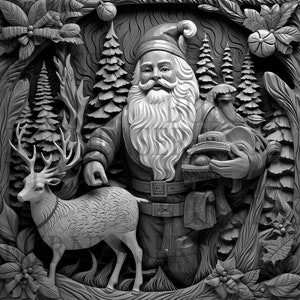 Christmas Bundle X5, Laser Engraving PNG, 3D Illusion, Laser Ready ...