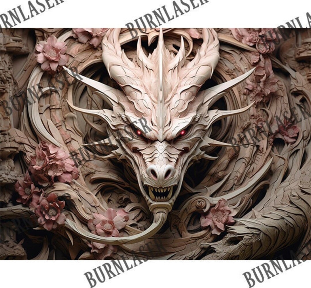 Laser Engraving Dragon Engraved PNG Engraving 3D Illusion Laser Ready ...