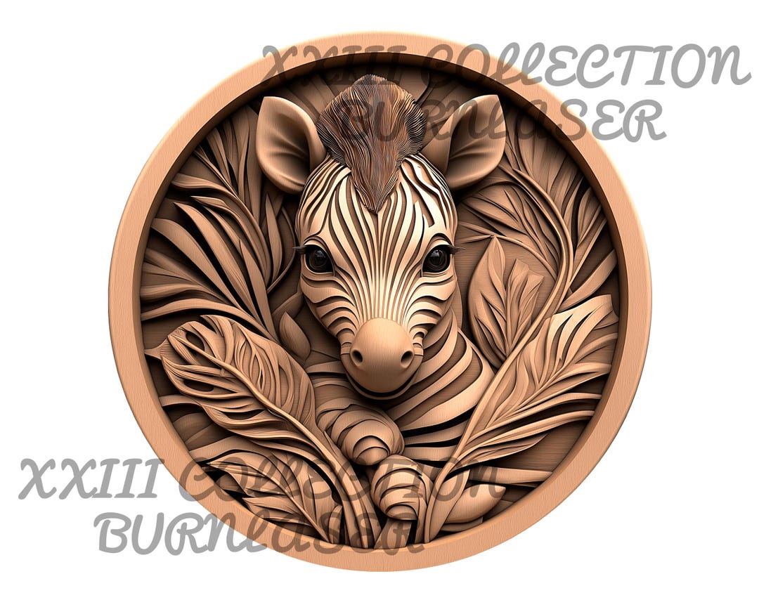 3D Zebra Laser Engraving File: Kids Room Decor (PNG, Lightburn) - Etsy