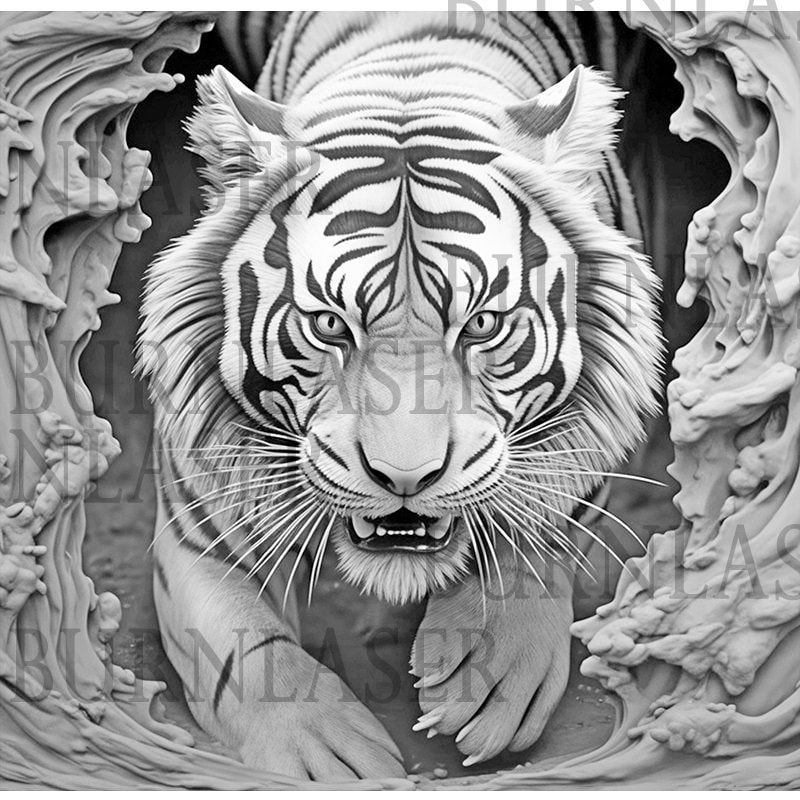 3D Tiger Laser Engraving File – Artful Wall Art (PNG & Lightburn) - Etsy