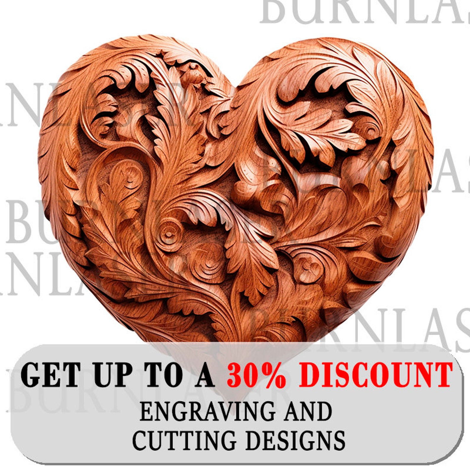 Laser Engraving Heart Engraved PNG Engraving 3D Illusion - Etsy