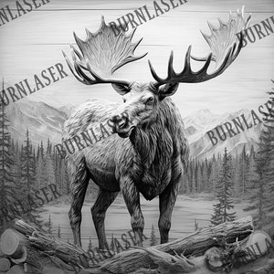 Moose Laser Engraving File – 3D Illusion Wall Art (PNG & Lightburn) - Etsy