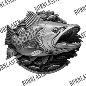 Laser Engraving | Fish Engraved | PNG Engraving | 3D Illusion | Laser ...