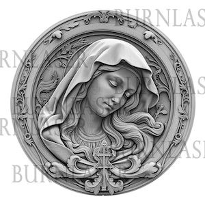 Virgin Mary Laser Engraving 3D Illusion – PNG Lightburn File (digital ...