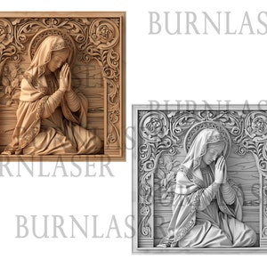 Bundle X4 Virgin Mary - PNG Laser Engraved File | Artful Wall Art | 3D ...