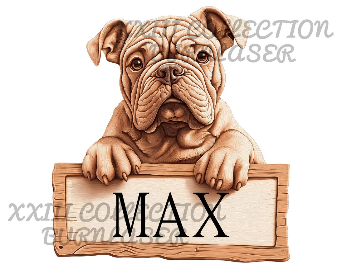 3D Bulldog - Personalized Laser Engraving File: Illusion Wall Art (PNG ...