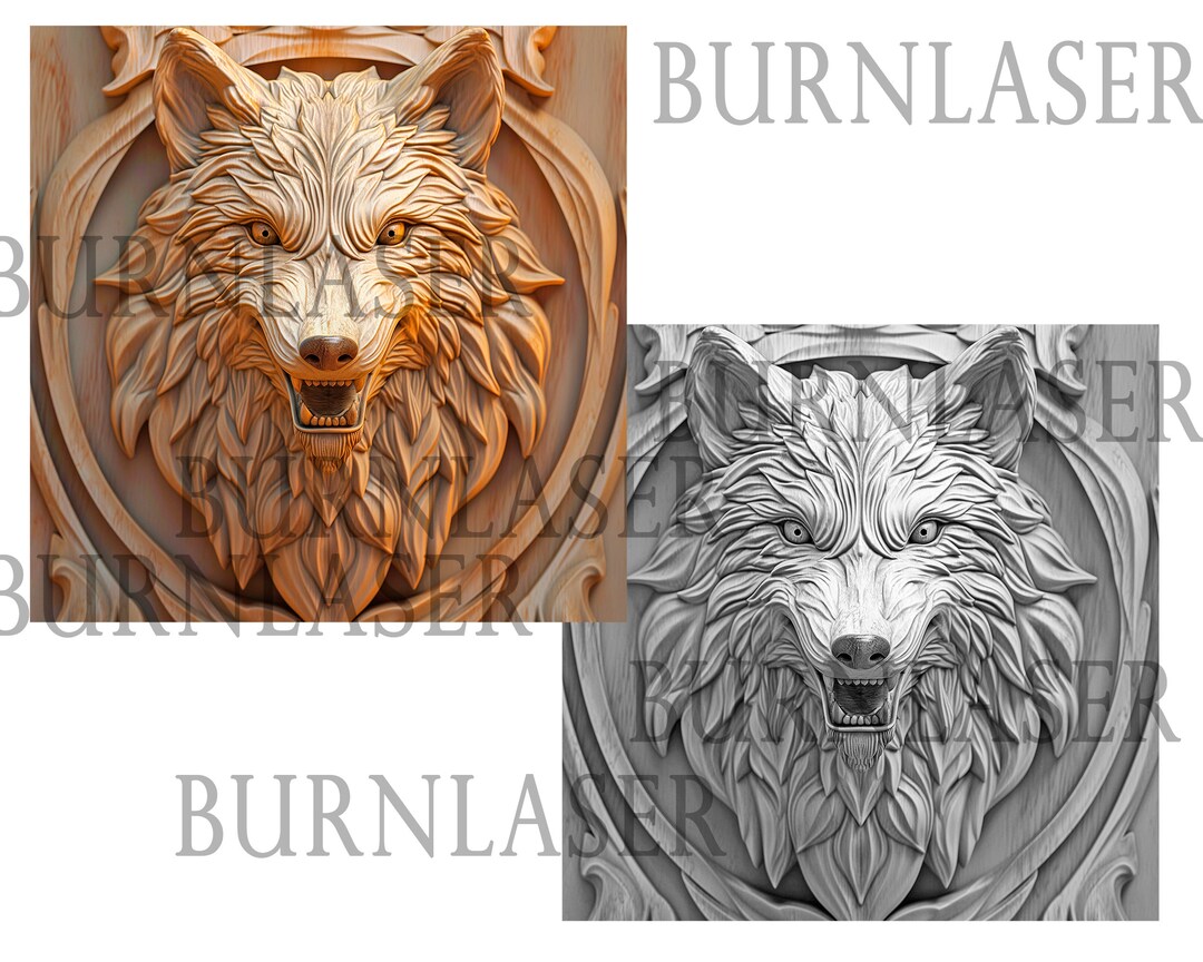 3D Wolf Laser Engraving Design | Lightburn Ready (digital Download) - Etsy