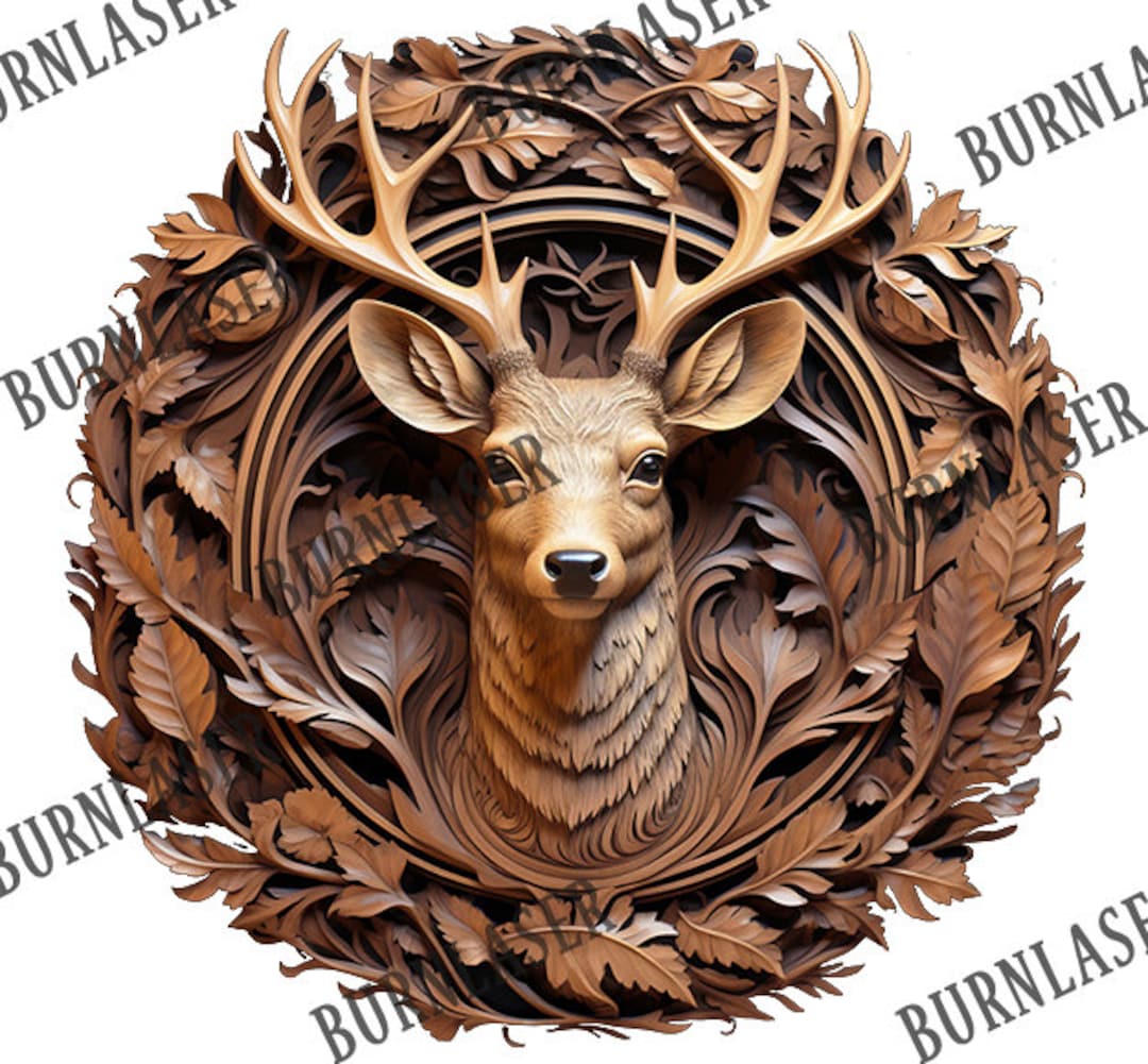 Laser Engraving Deer engraved PNG Engraving 3D Illusion Laser Ready ...
