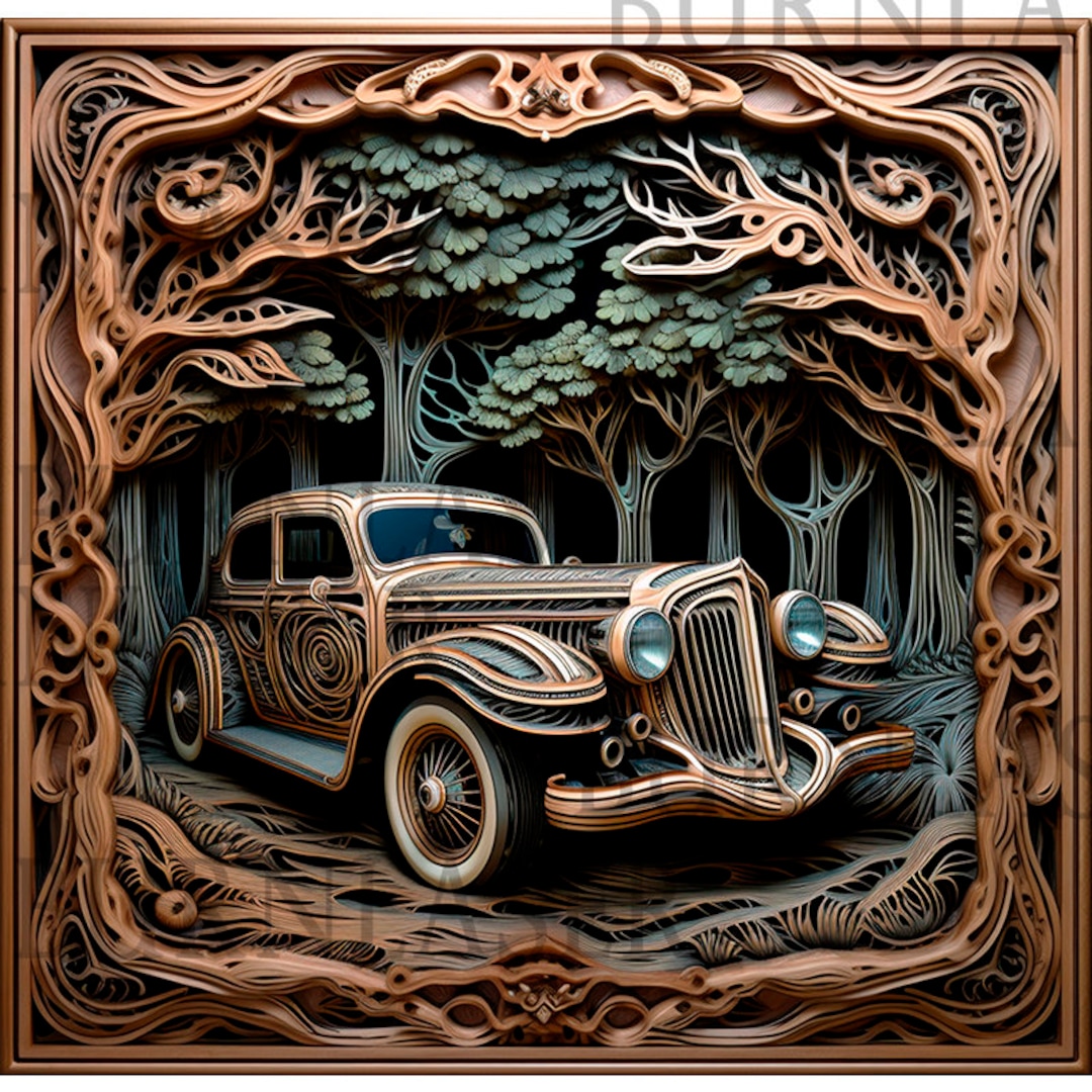 Laser Engraving | Classic Car | PNG Engraving | 3D Illusion | Laser ...