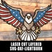 Layered Bald Eagle With Flag | Laser Cut SVG DXF Files - Etsy