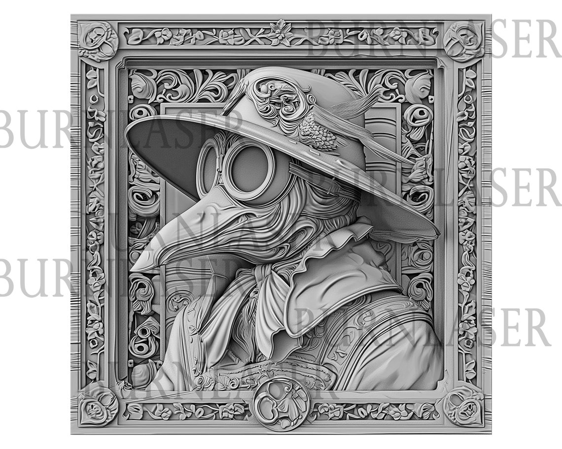 Plague Doctor - Laser Engraving File 3d Illusion | PNG and Lightburn ...