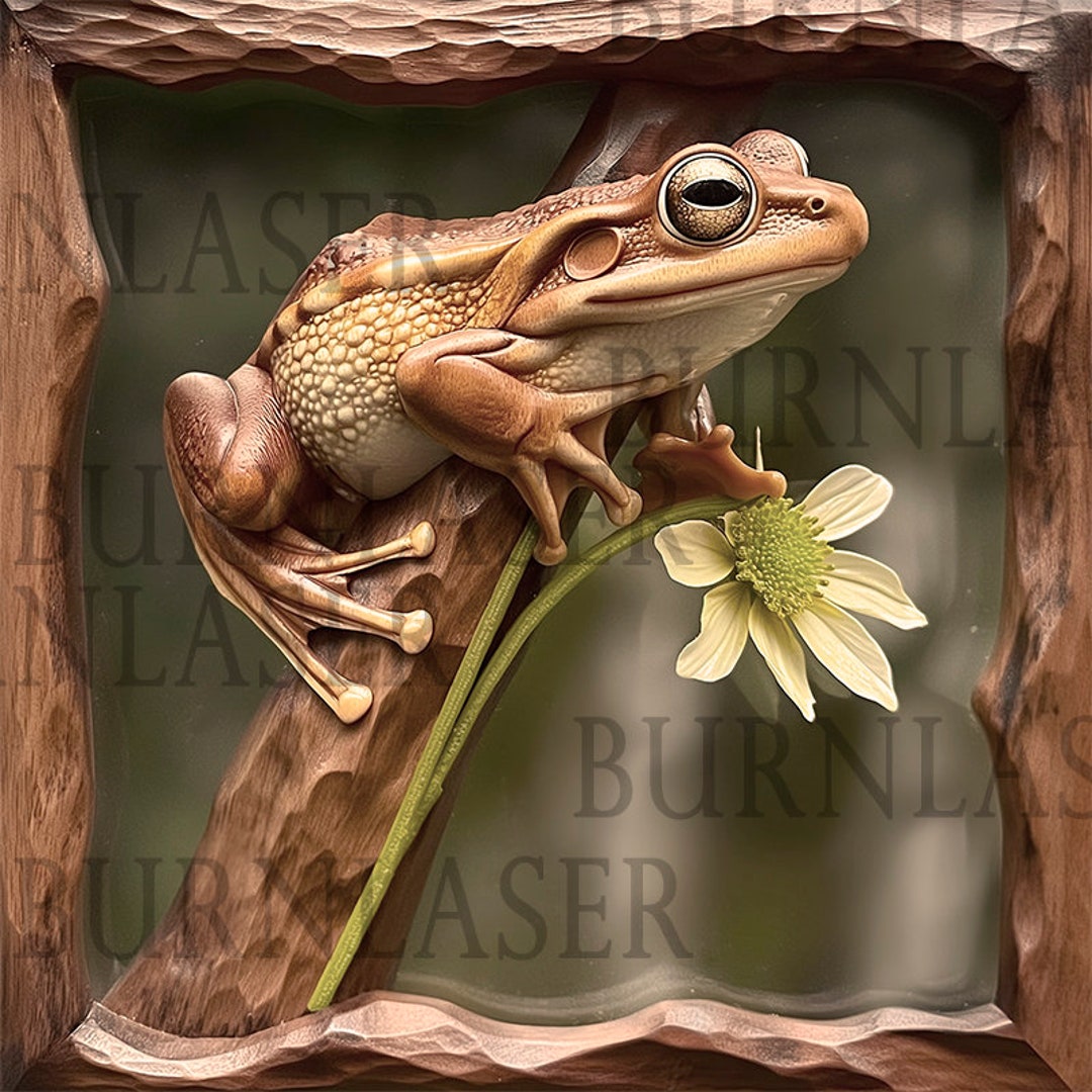 Laser Engraving File 3d Illusion - Frog | PNG and Lightburn File ...