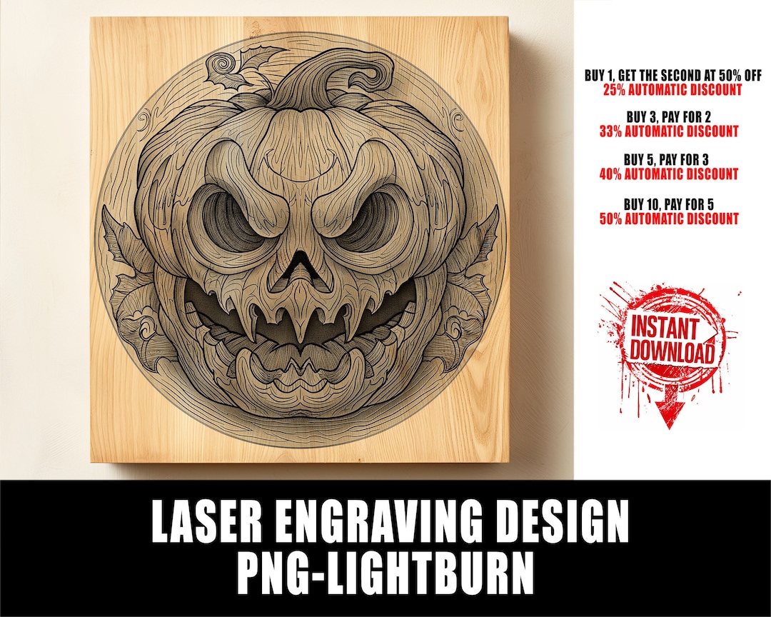 Pumpkin - Laser Engraving File 3D Illusion | PNG and Lightburn File ...