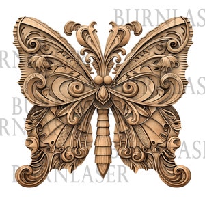 3D Laser Engraving File Illusion Butterfly PNG and Lightburn File Ready ...