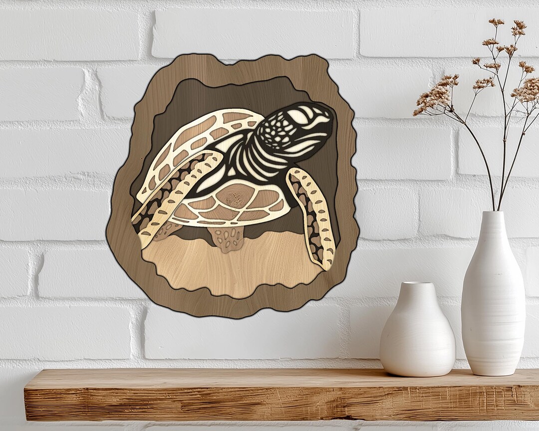 Layered Sea Turtle 3D - SVG, DXF, Lightburn File - Laser Cut, CNC ...