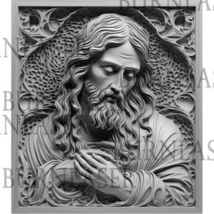 Jesus Laser Engraving PNG Bundle | 3D Illusion, Wood Art (digital ...