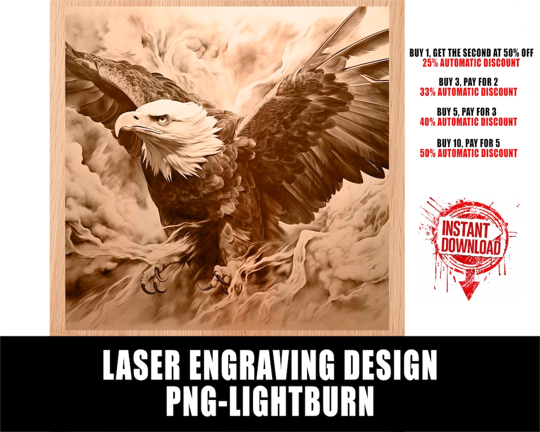Eagle - PNG Laser Engraved File | Artful Wall Art | 3D Illusion Design ...
