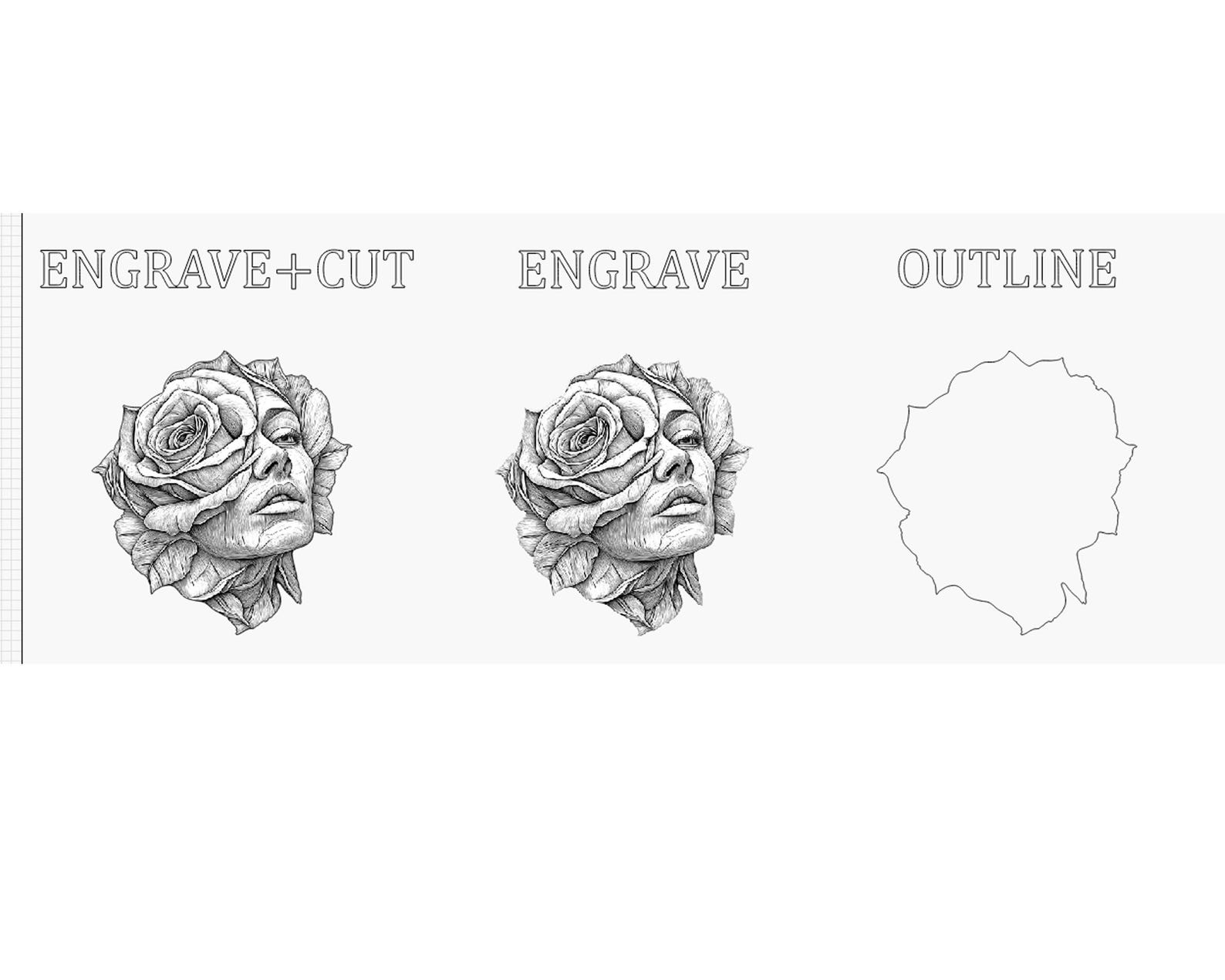 3D Woman Rose Laser Engraving Design: Lightburn, PNG, SVG (digital File ...
