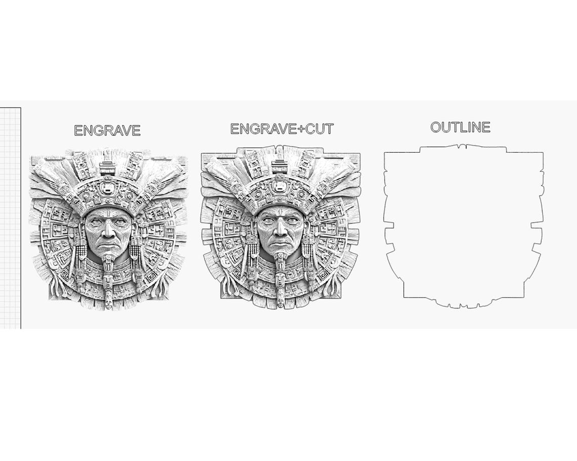 3D Aztec Wall Art Laser Engraving File (PNG, Lightburn) - Etsy