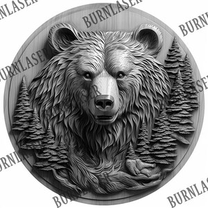 3D Bear Laser Engraving File | Forest Wildlife PNG (digital Download ...