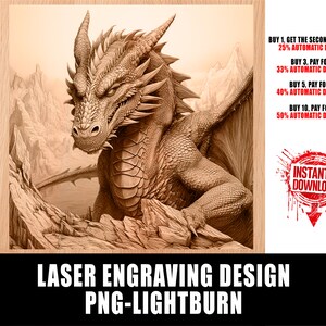 Dragon Laser Engraved PNG File – 3D Illusion Wall Art (lightburn File ...