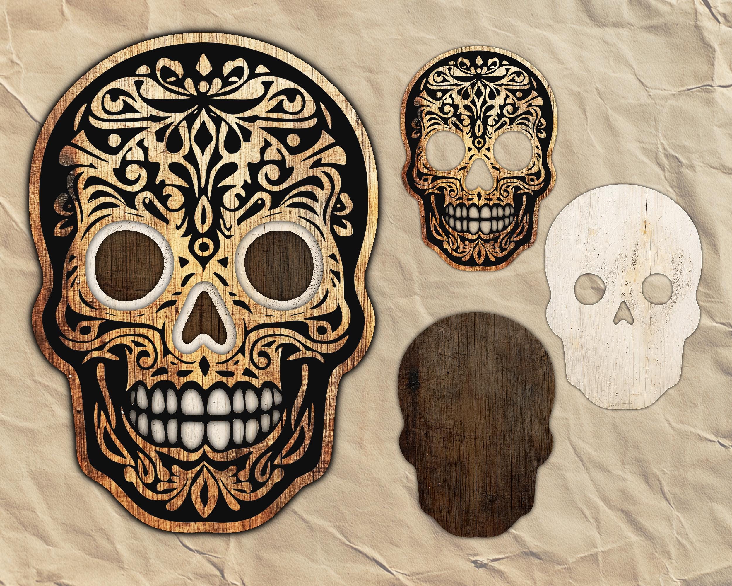 Layered Skull Engraving Design – Laser Cut SVG, Gothic Home Decor ...