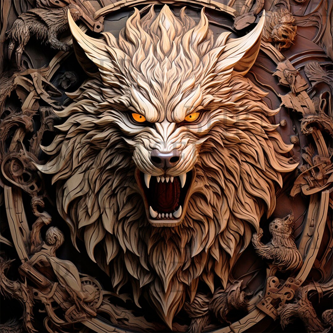 Laser Engraving Wolf Engraved PNG Engraving 3D Illusion Laser Ready ...