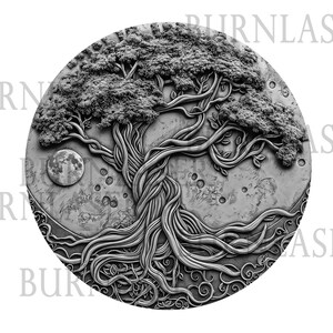 Laser Engraving File 3d Illusion Tree of Life PNG and Lightburn File ...