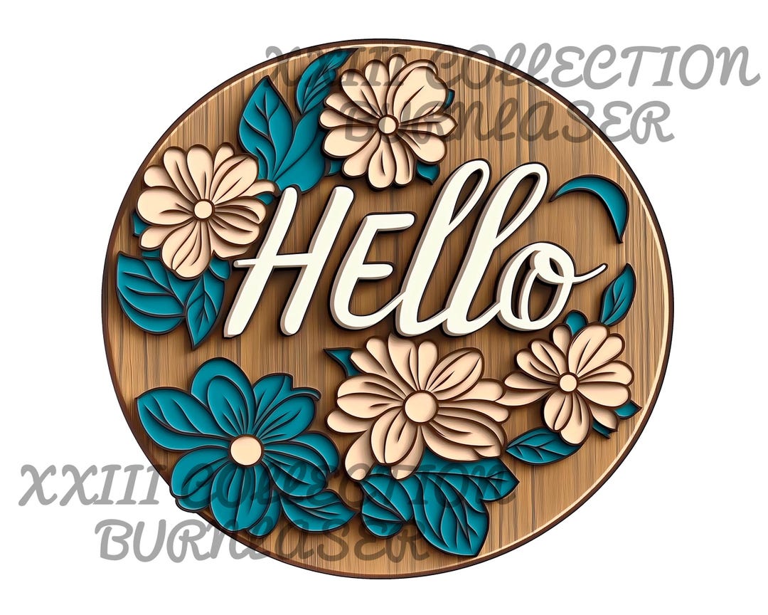 3D Illusion Hello Sign: Laser Engraving PNG, Lightburn File - Etsy