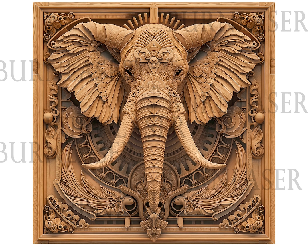 Elephant - Laser Engraving File 3d Illusion | PNG and Lightburn File ...