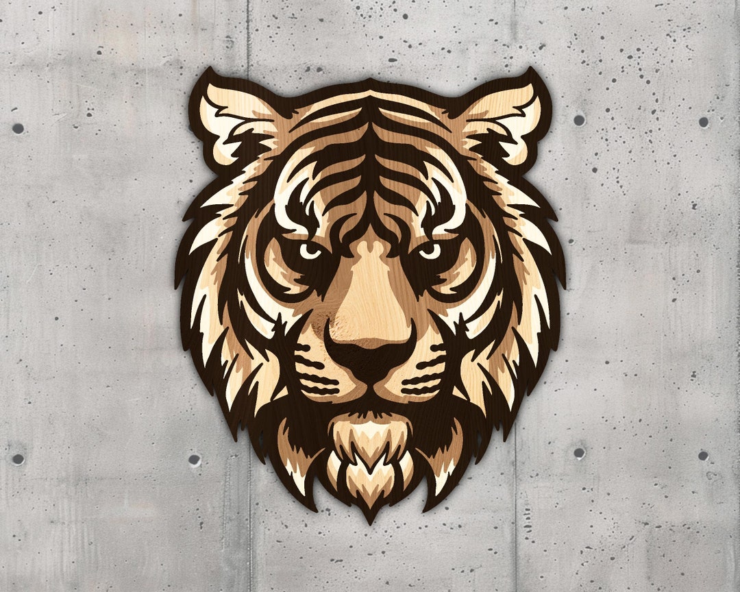 Multilayer Tiger 4 Layers for Laser and Cricut Cutting | Home Decor ...