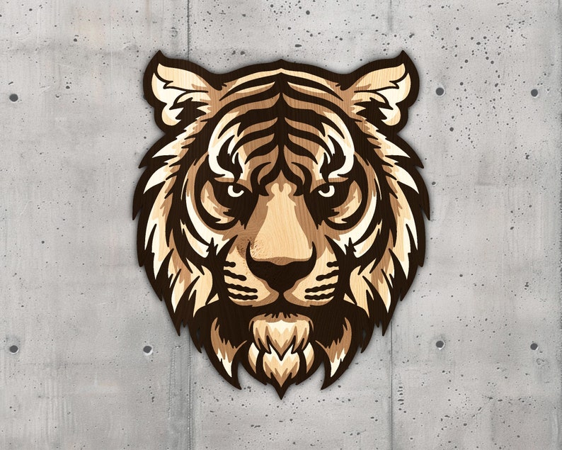 Multilayer Tiger Laser Cut File | 3D Wall Art (SVG, DXF, Lightburn) - Etsy