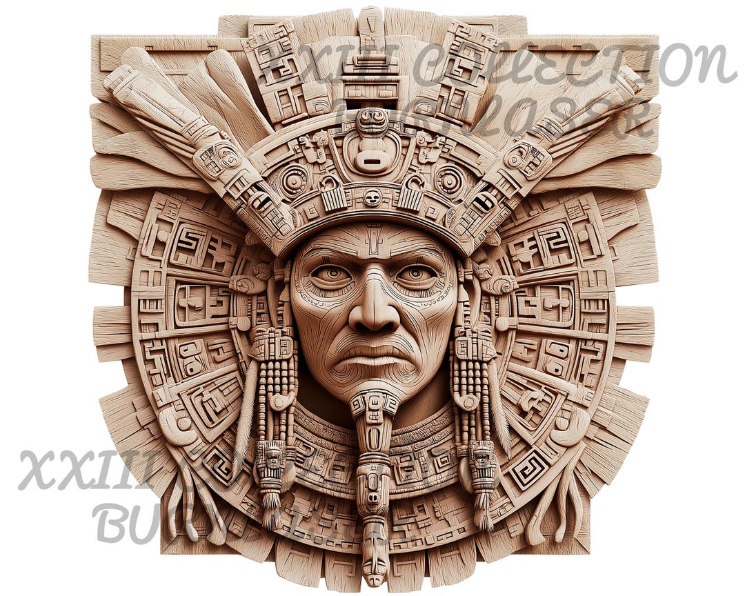 Laser Engraving PNG File: 3D Illusion Aztec Wall Art, Wood Decor ...