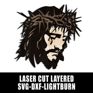 Jesus Wall Art 3D Laser Cut File SVG DXF Lightburn Christian Decor ...