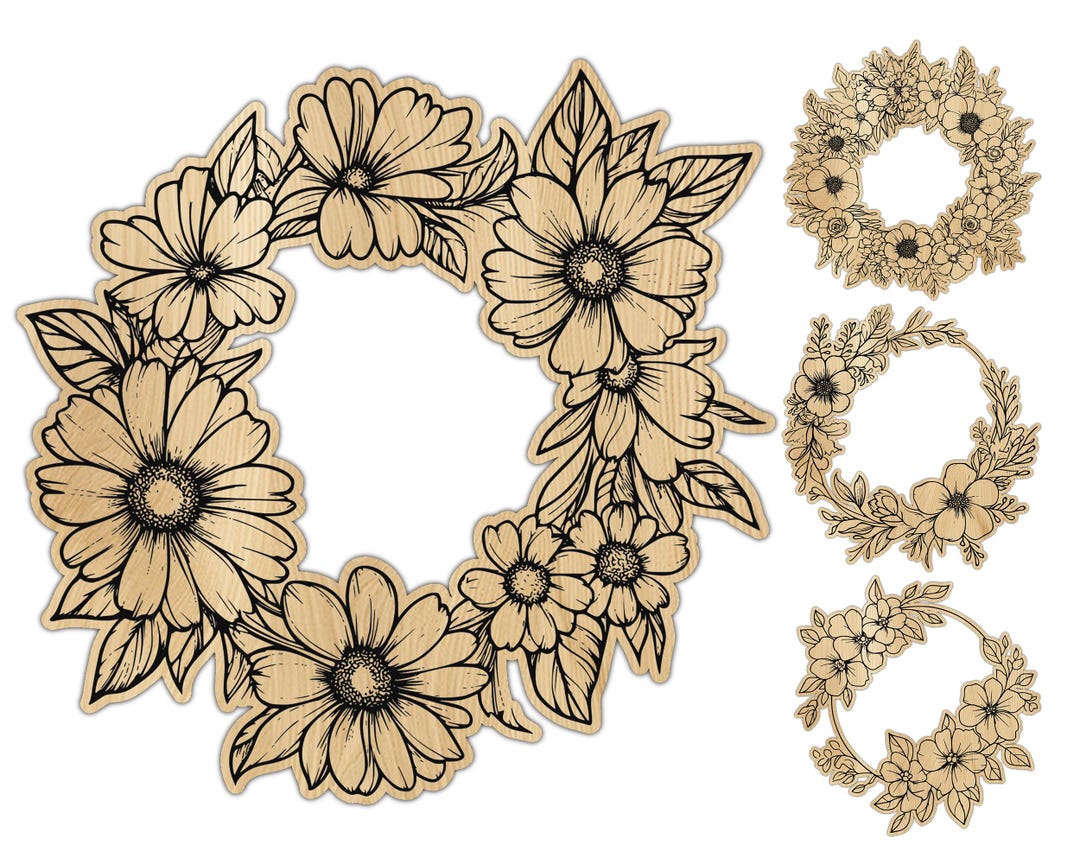 Laser Engraving SVG + Cut File - SVG, DXF , Lightburn File - Bundle X4 ...