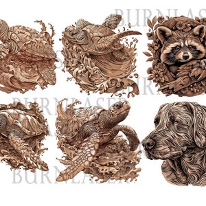Bundle X60 Laser Engraving PNG | Laser Engraved Animals | 3D Illusion ...