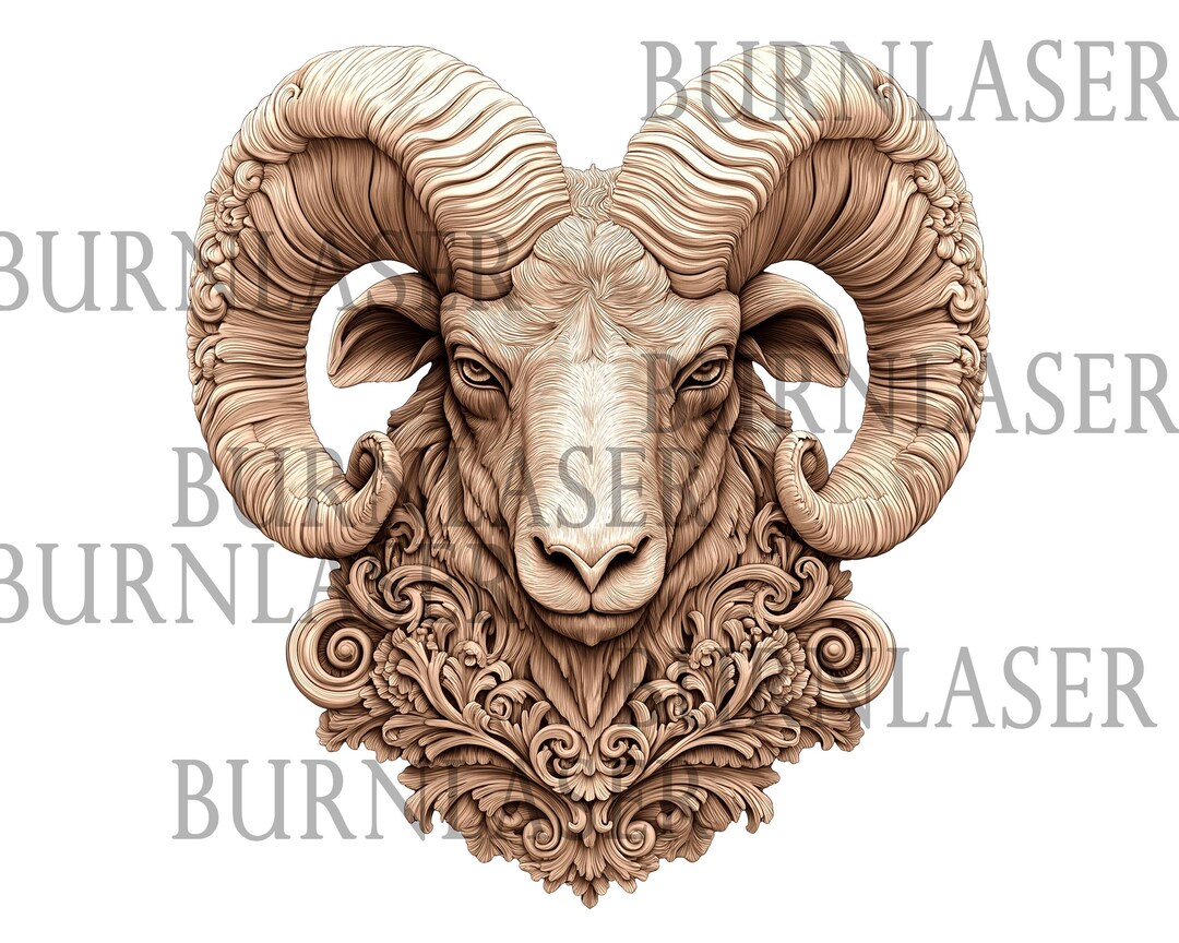 Ram Laser Engraving File | 3D Illusion Animal PNG (digital Product) - Etsy