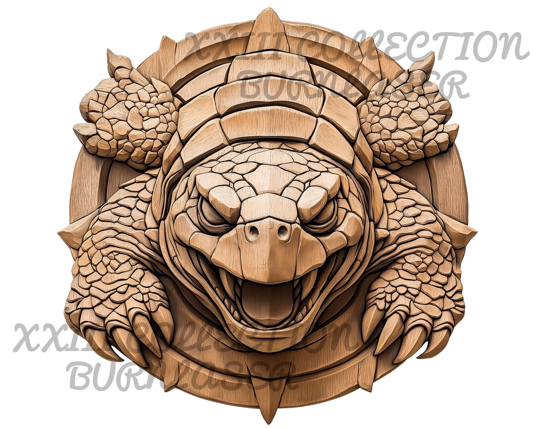 Laser Engraving PNG File: 3D Illusion Jurassic Turtle Wall Art, Wood ...