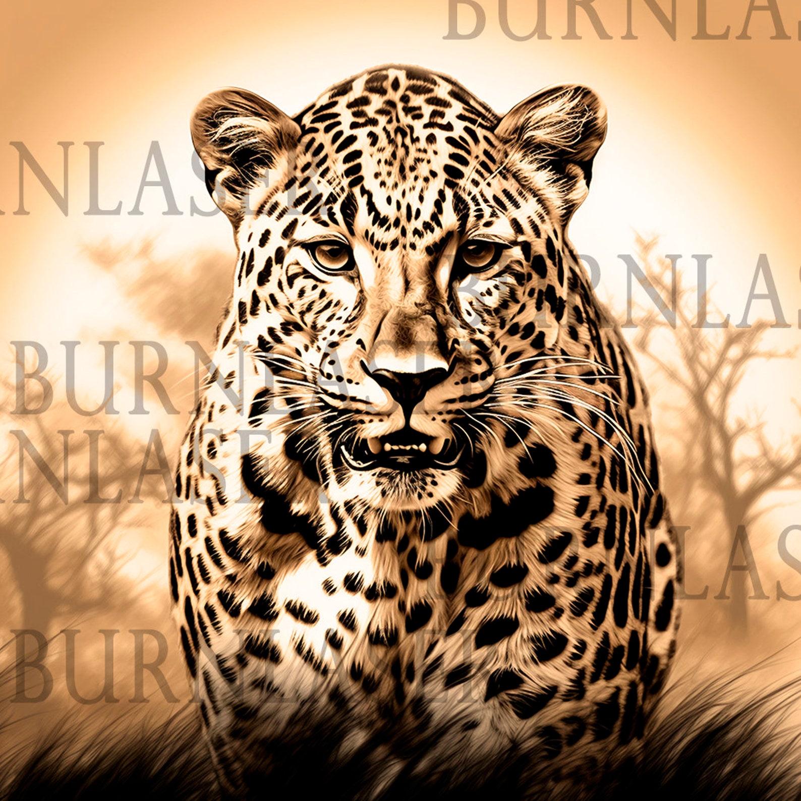 Leopard Laser Engraved PNG File – 3D Illusion Wall Art (lightburn File ...