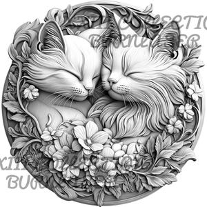 Laser Engraving PNG: 3D Cats, Wood Decor (lightburn File) - Etsy