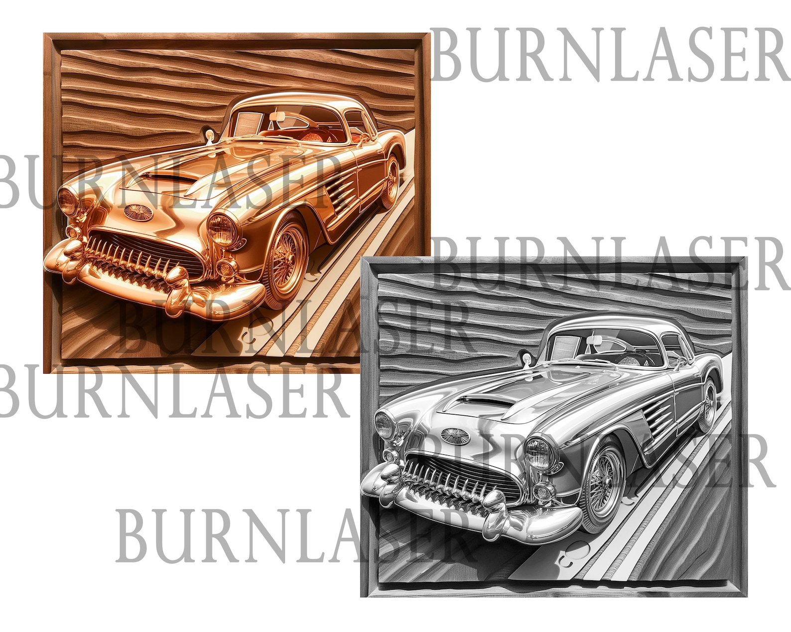 Classic Car Laser Engraving Design – PNG, Lightburn File (digital ...
