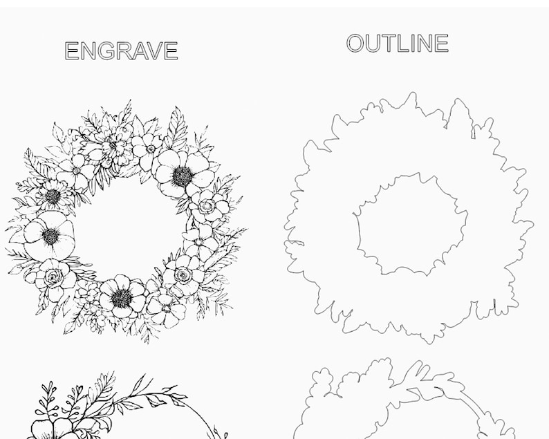 Floral Crown Laser Cut File – Wood Art SVG Bundle (x4 Designs) - Etsy