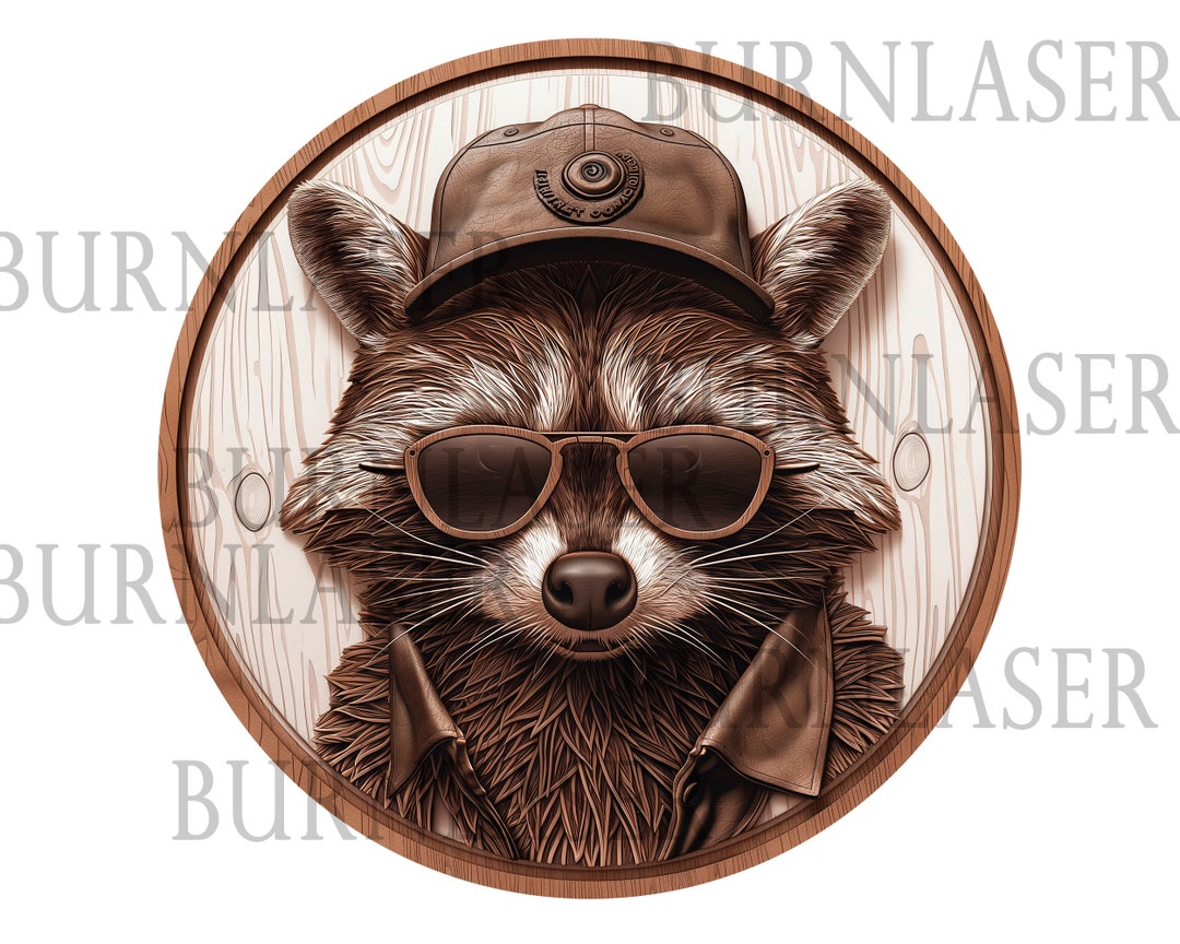 Laser Engraving File PNG Raccoon Flow Laser Decor 3D Illusion Laser ...