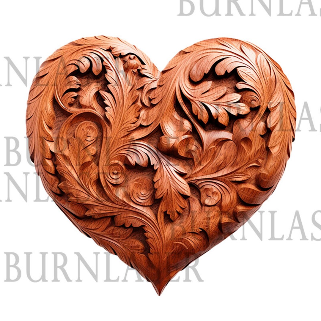 Laser Engraving | Heart Engraved | PNG Engraving | 3D Illusion | Laser ...