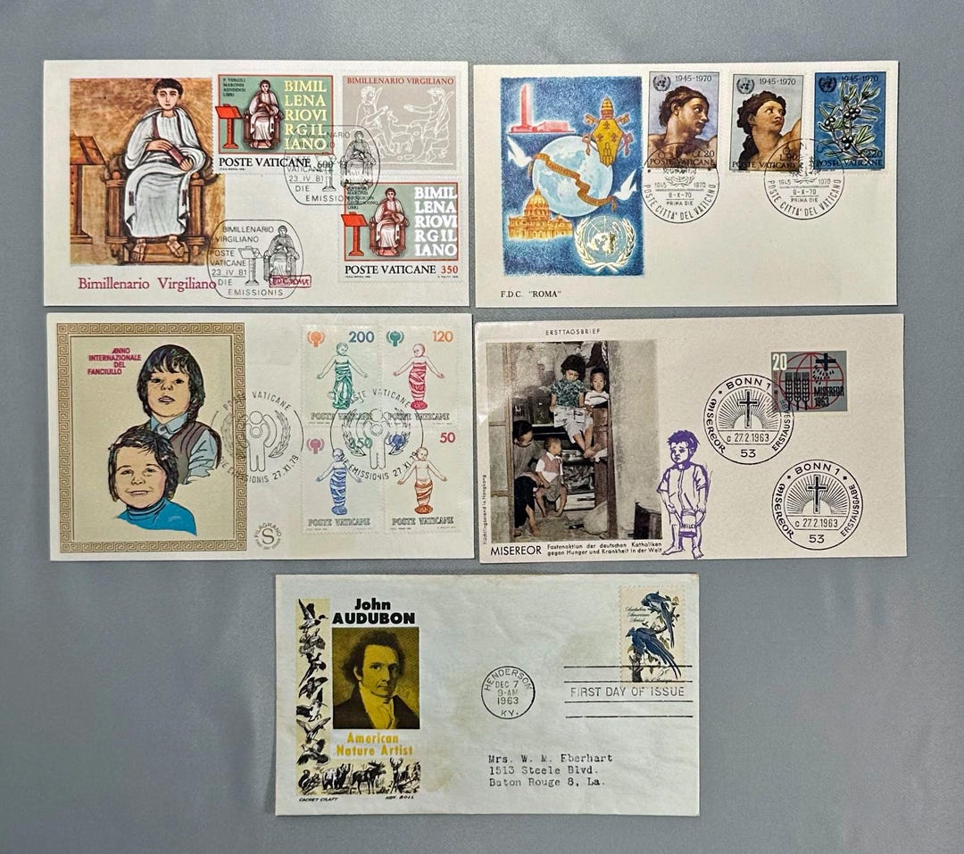 10 Vintage First Day Cover Stamps - Etsy