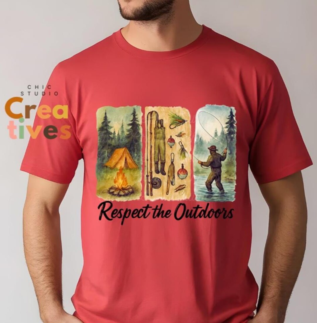 Respect the Outdoors | Fishing Clipart PNG, Watercolor, Fishing Gear ...