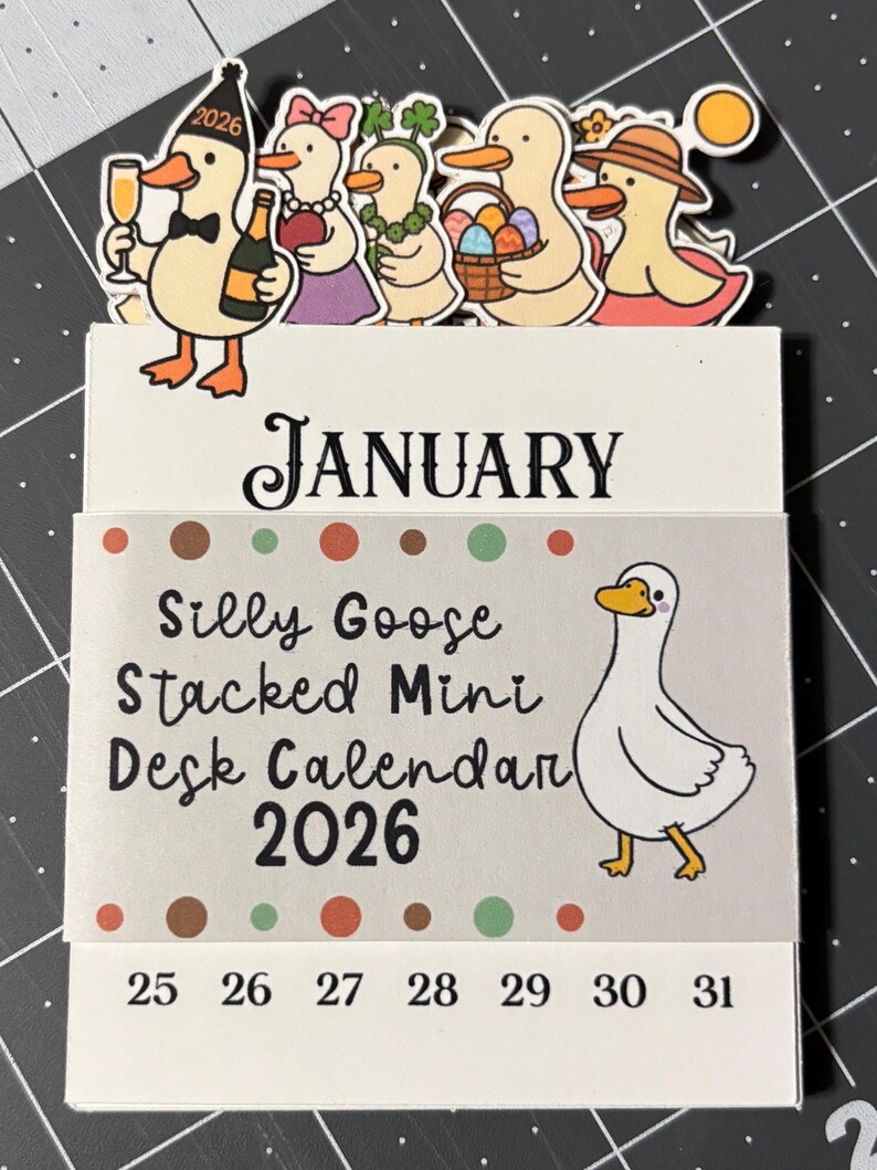 2026 Silly Goose Stackable Mini Desk Calendar (3.00"x4.50") With ...