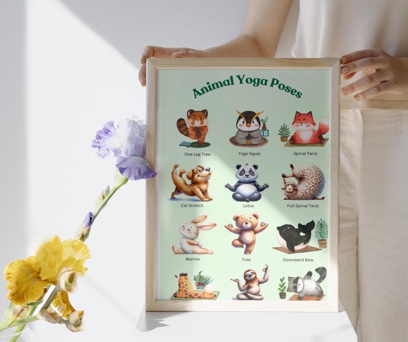 Animal Yoga Poses Digital Printable for Kids Room - Etsy